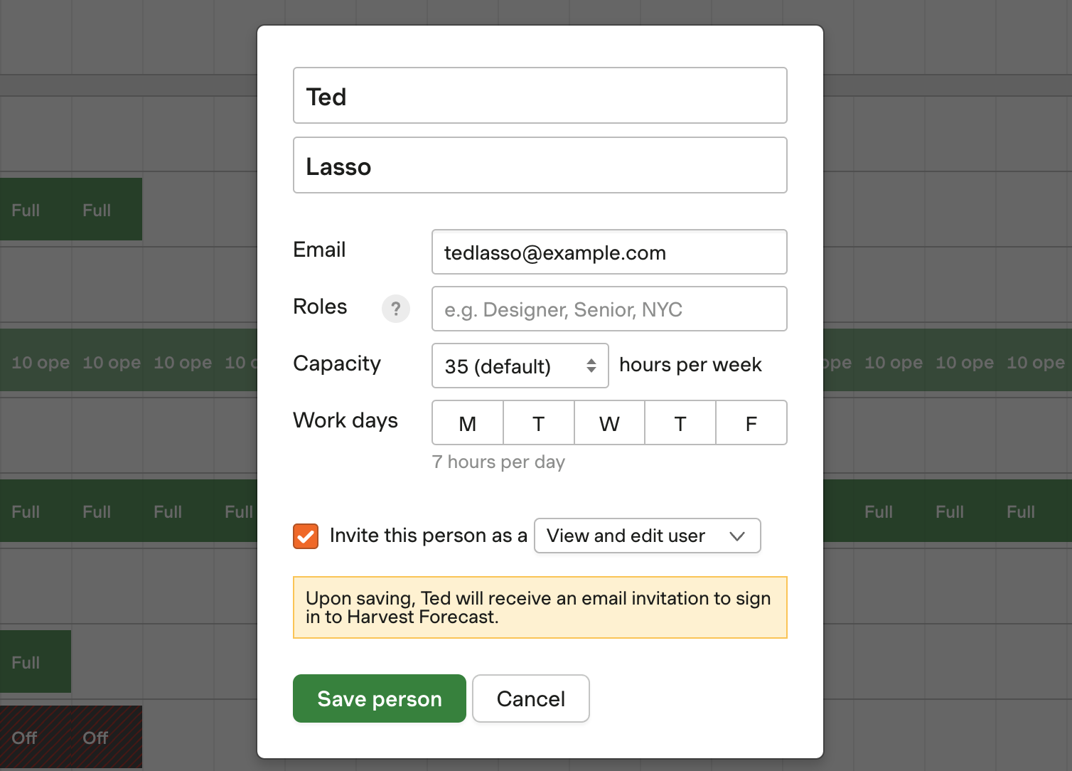 Forecast: Adding or importing people – Harvest Help Center